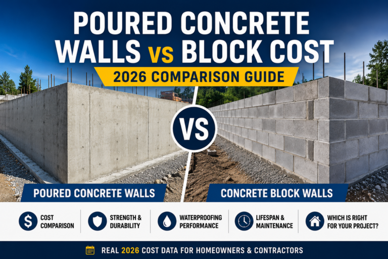 Poured Concrete Walls vs Block Cost: 2026 Comparison Guide