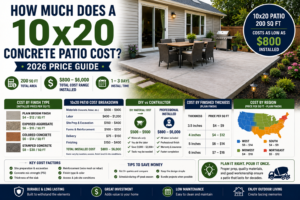 How Much Does a 10x20 Concrete Patio Cost? 2026